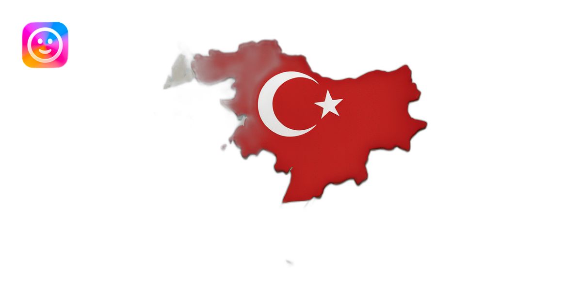 Turkish flag in the shape of a map of Türkiye emoji | AI Emoji Generator