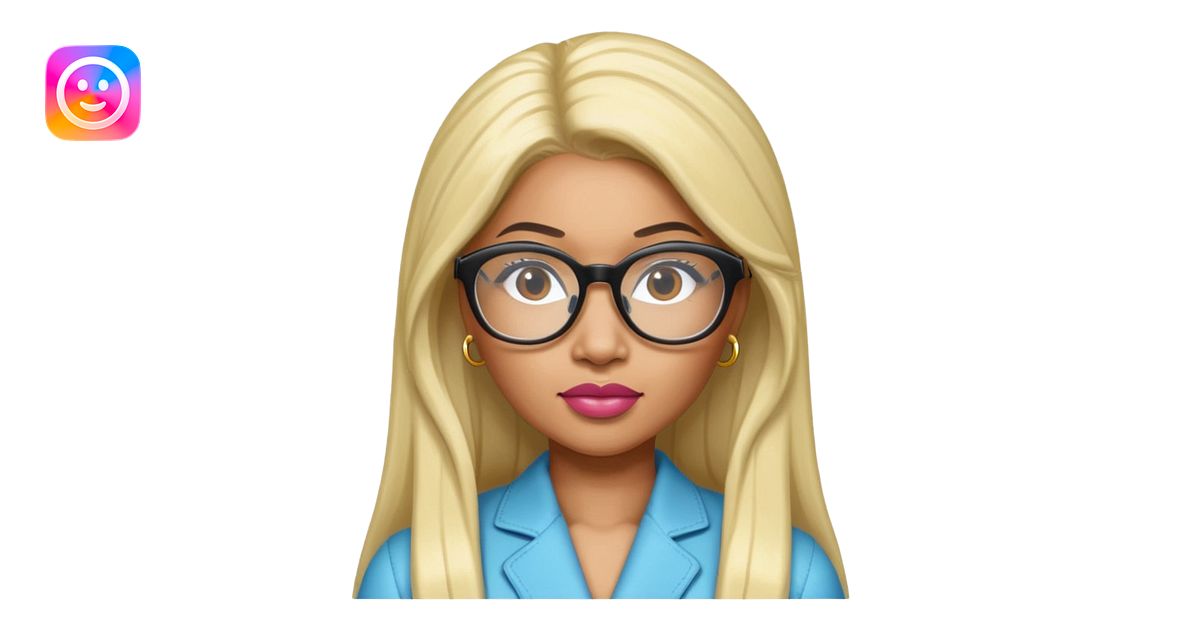 Rapper Nicki Minaj wear glasses emoji | AI Emoji Generator