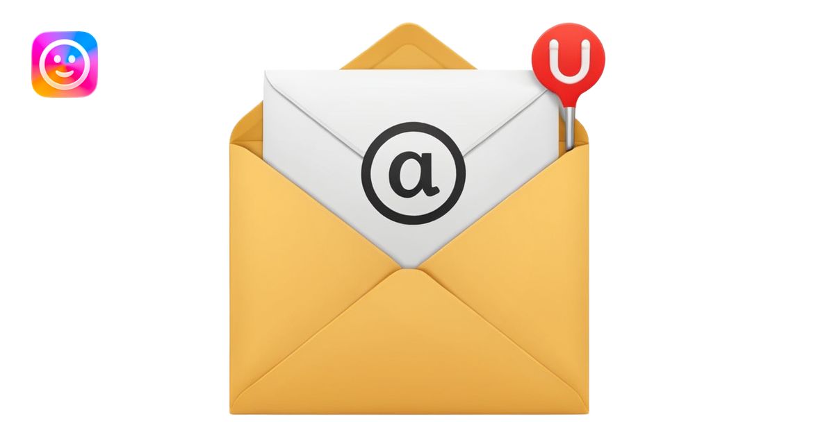Emoji-style illustration of an envelope with a small info ‘i’ symbol on ...