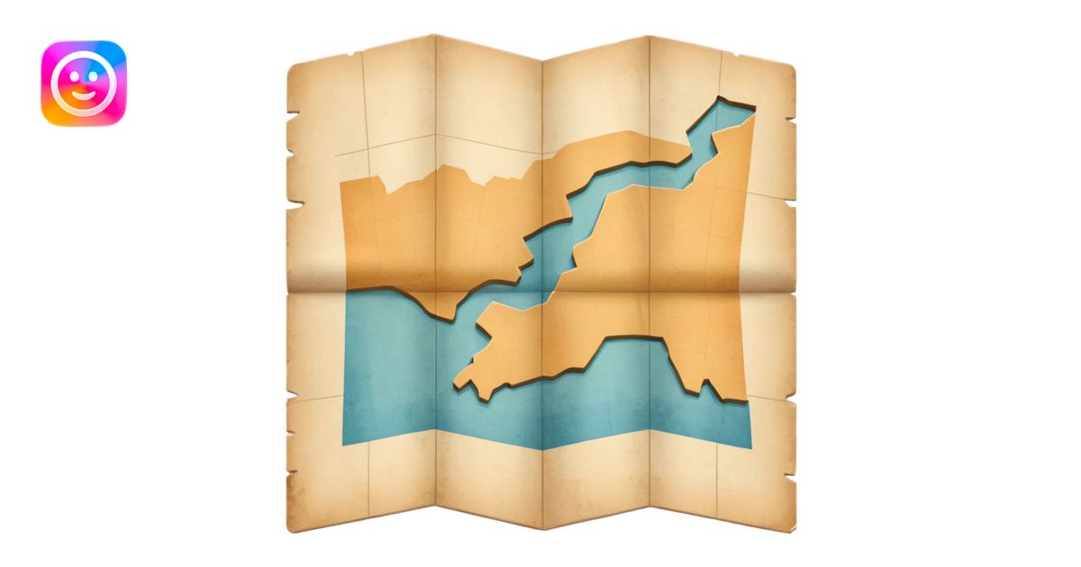 Paper Map emoji | AI Emoji Generator