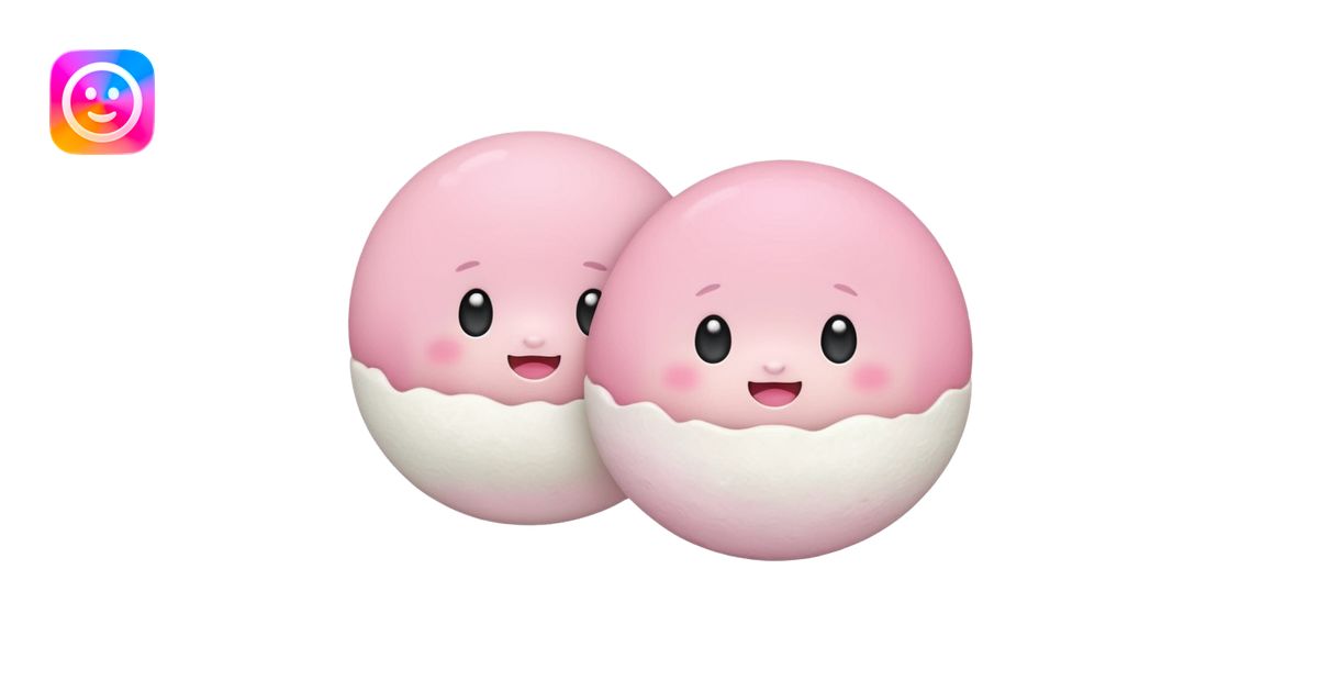 2 cute japanese mochi kawaii in pastel emoji | AI Emoji Generator