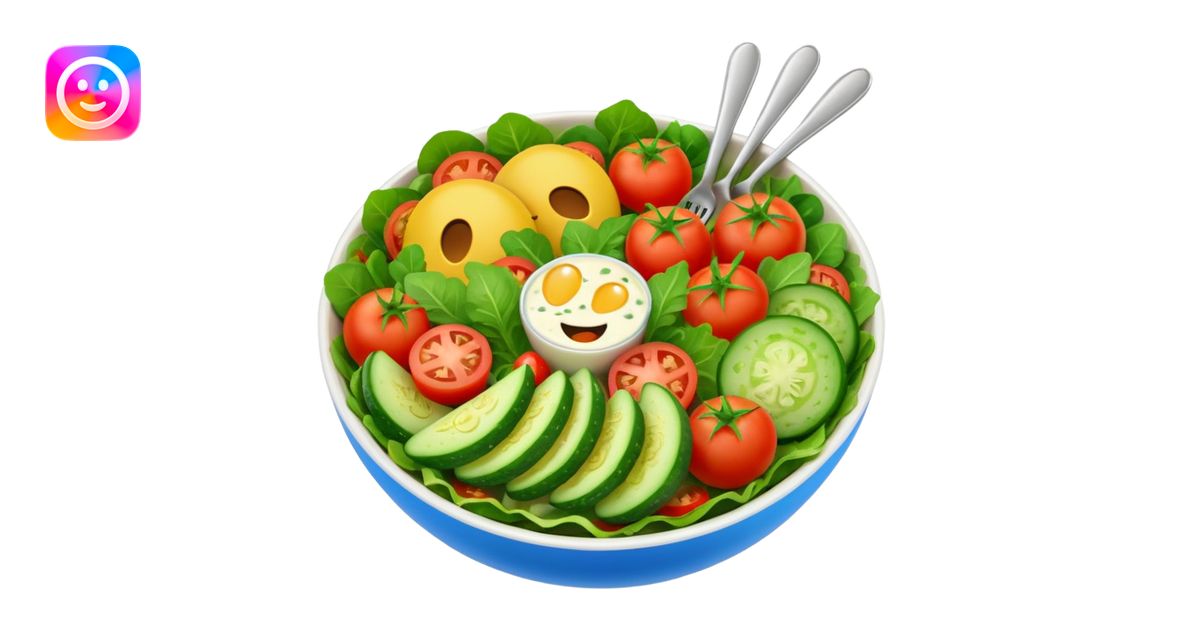 small salad bowl, healthy lunch, simple emoji emoji | AI Emoji Generator