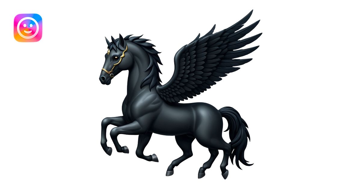 A black flying horse emoji | AI Emoji Generator