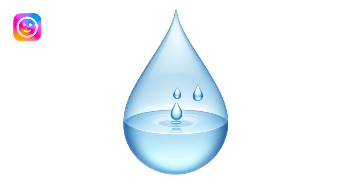 white water droplet emoji, simple and clean emoji | AI Emoji Generator