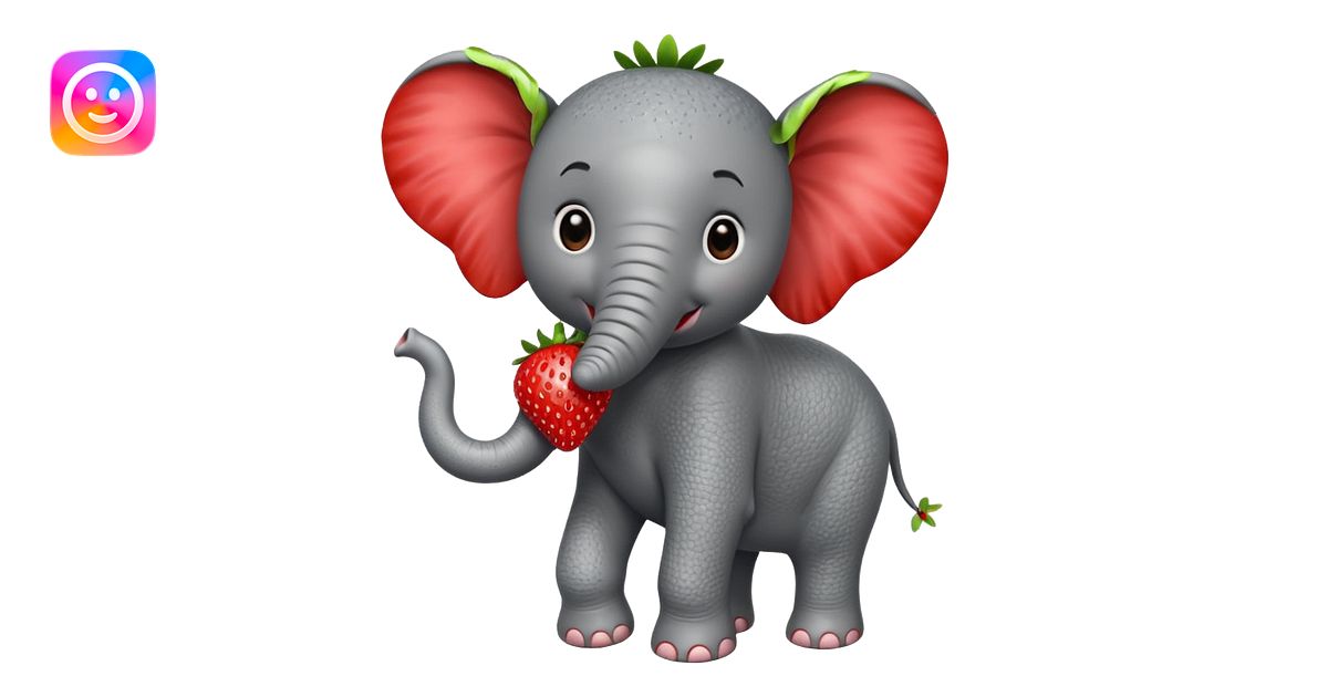 Red Strawberry elephant emoji | AI Emoji Generator