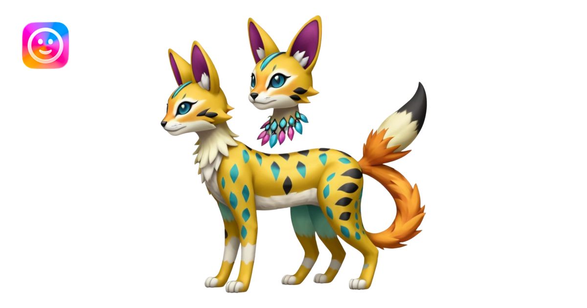 Colorful Meloetta-Vernid-Sergal-Serval-Pokémon-Fakémon-fusion-hybrid ...
