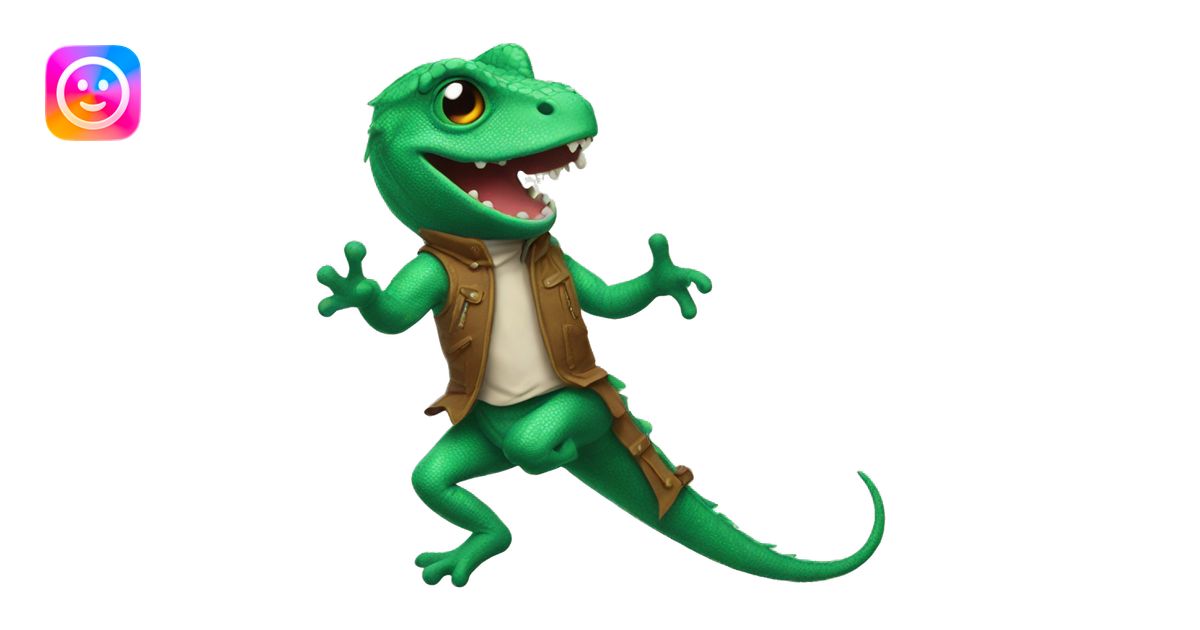 Dancing lizard with boots emoji | AI Emoji Generator