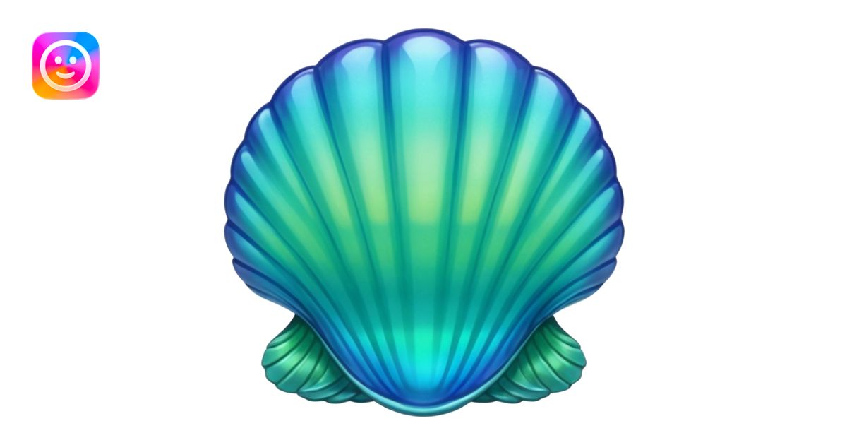 green blue crystal clam emoji | AI Emoji Generator