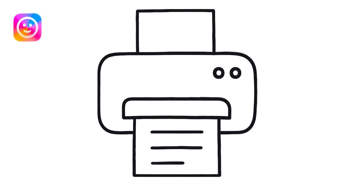 A printer emoji in icon-black-outlined-hand-drawn style icon | AI Emoji ...