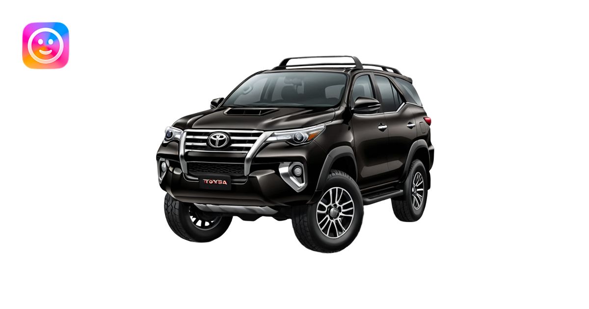 Black Toyota fortuner with full attitude emoji | AI Emoji Generator