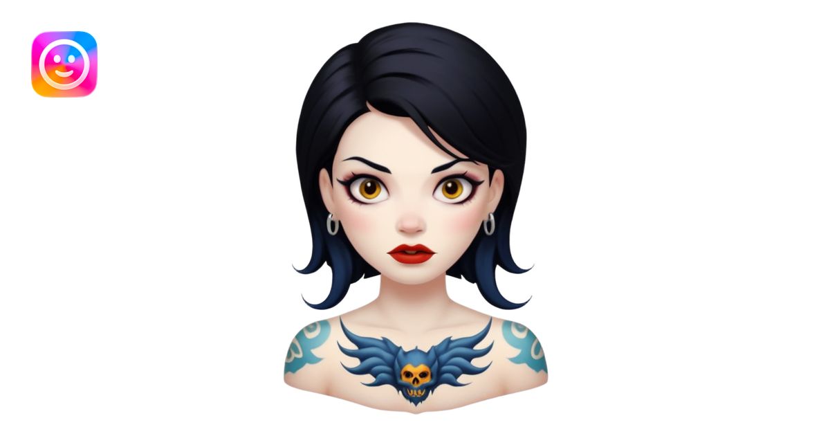 monster woman with big tattoos emoji | AI Emoji Generator