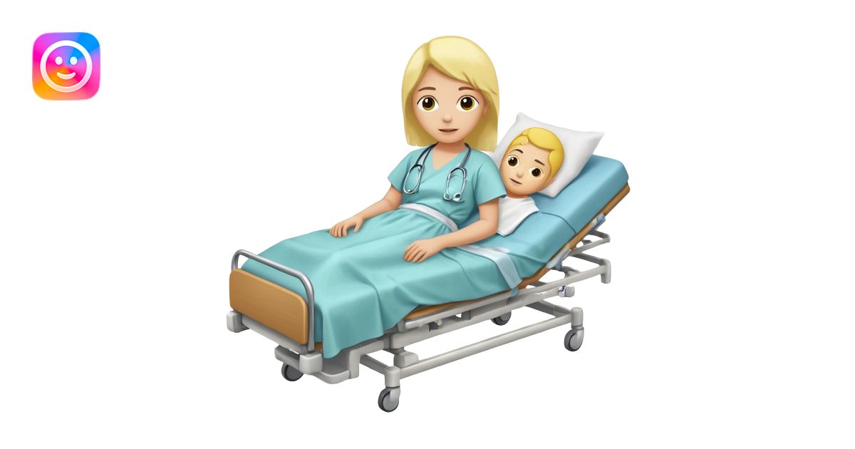 pessoa com a pele amarela deitada em uma maca de hospital emoji | AI ...