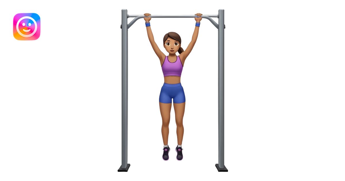 woman doing pull up full body on a stable pull up bar emoji | AI Emoji ...