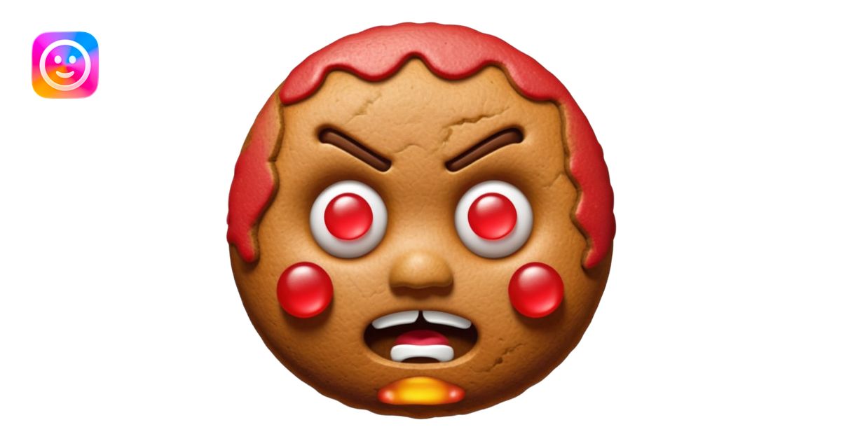 angry gingerbread man head emoji | AI Emoji Generator