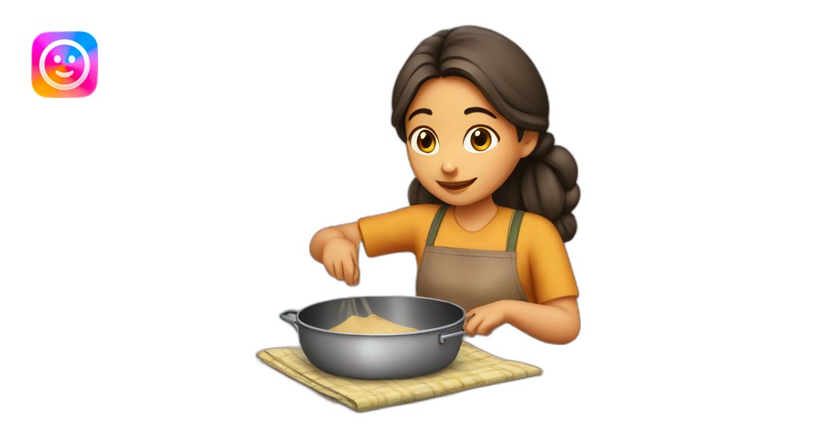 girl cooking chapathi emoji | AI Emoji Generator