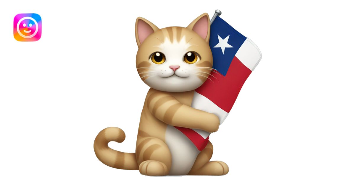 cat hugging texas flag emoji | AI Emoji Generator