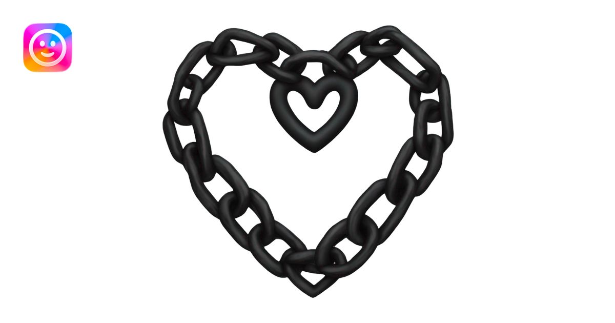 Black chains heart emoji | AI Emoji Generator