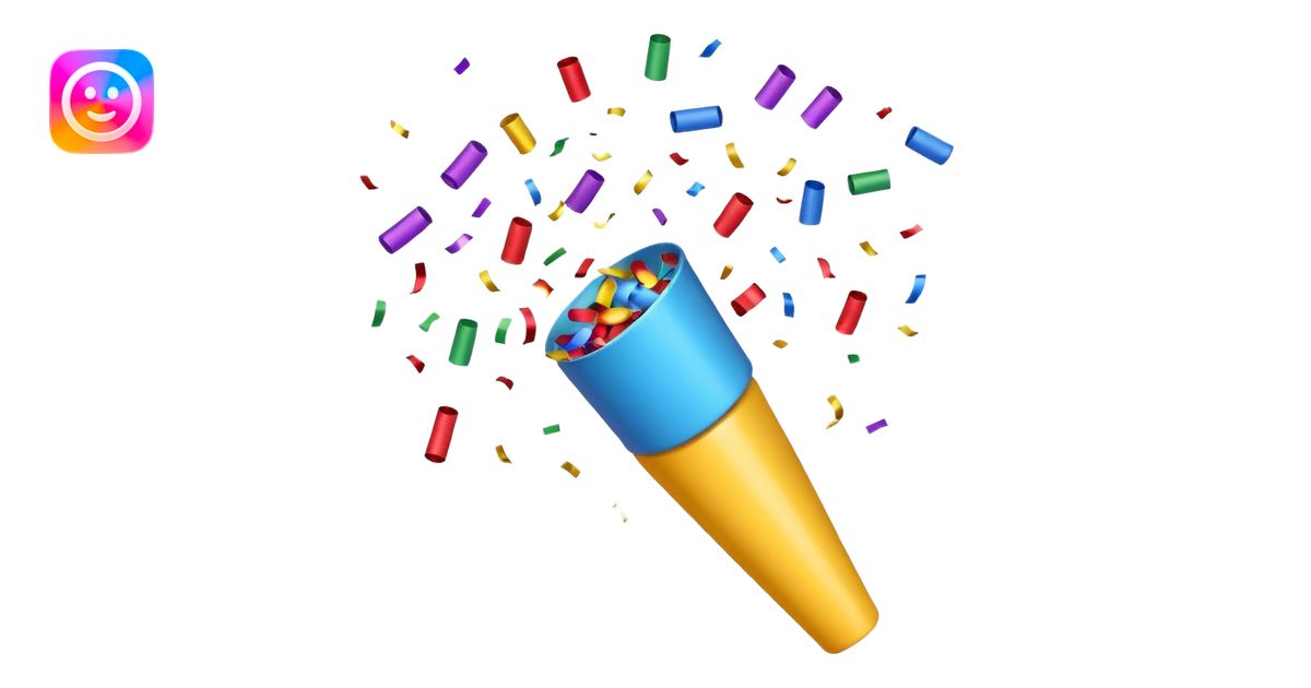 party popper, bursting with confetti emoji | AI Emoji Generator