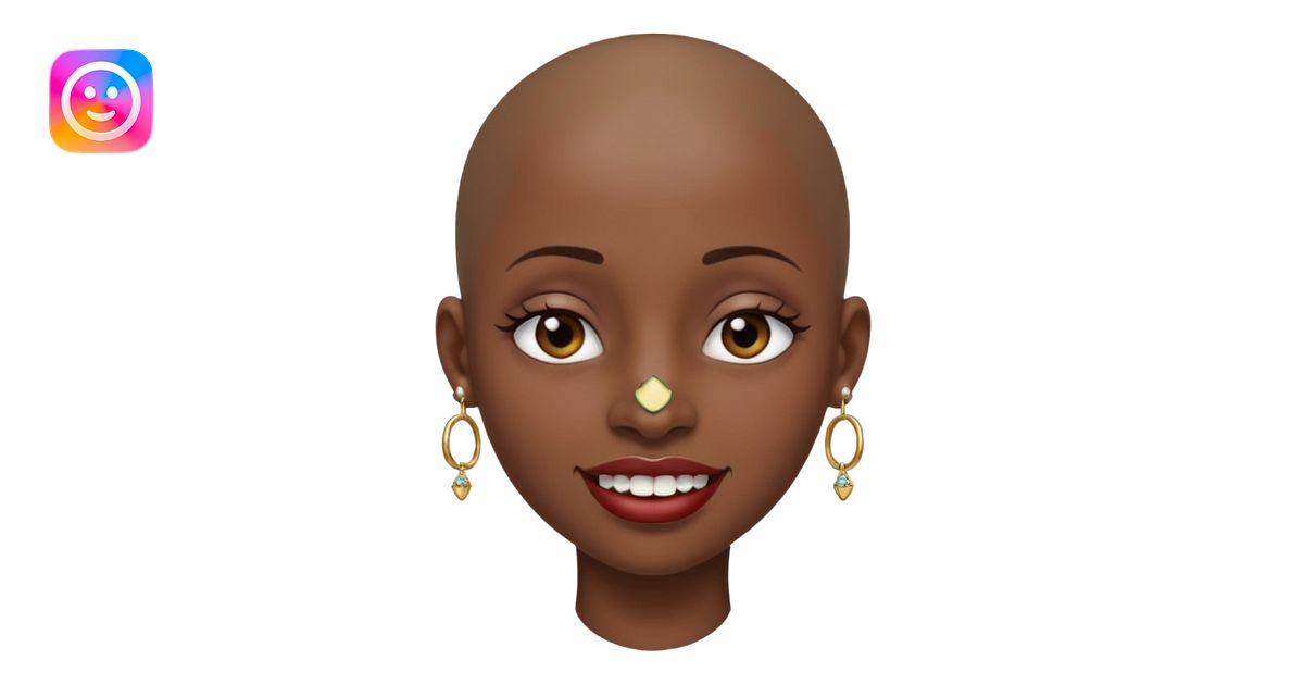 Make a emoji of a person with dark skin and has a nose ring and has a ...