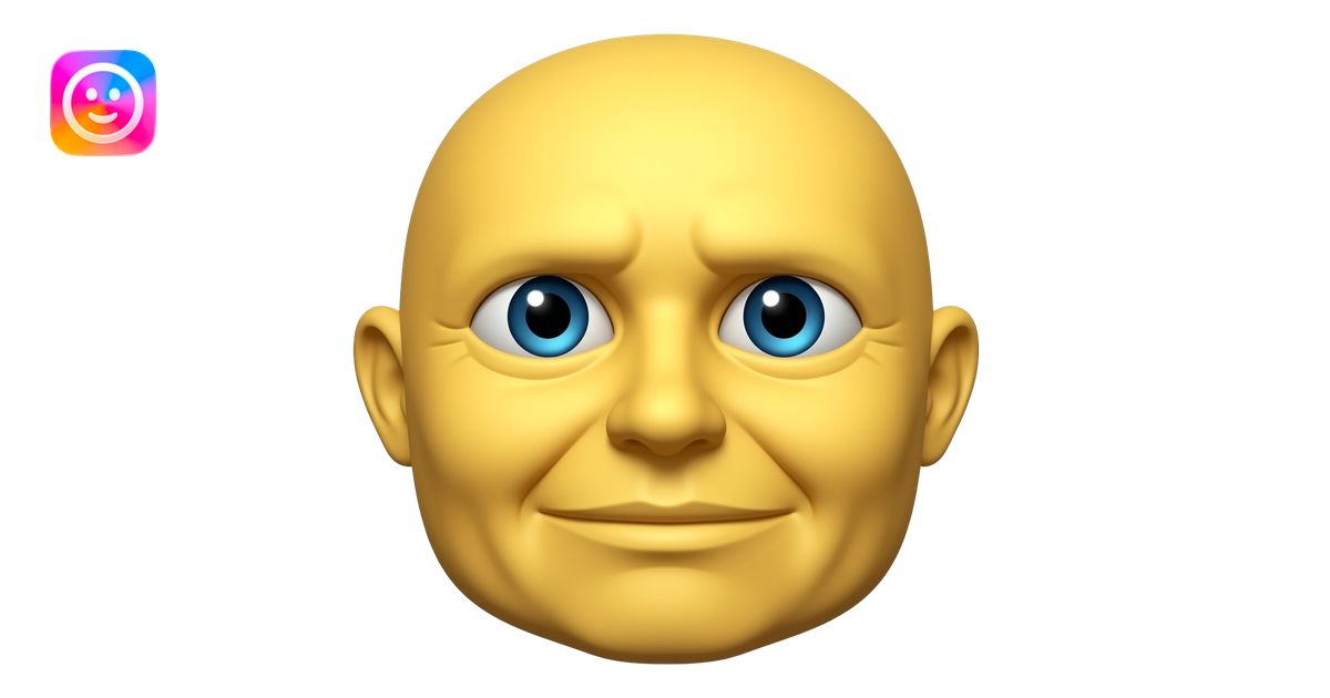 Distorted 2D yellow emoji face, wide-stretched screaming open mouth ...