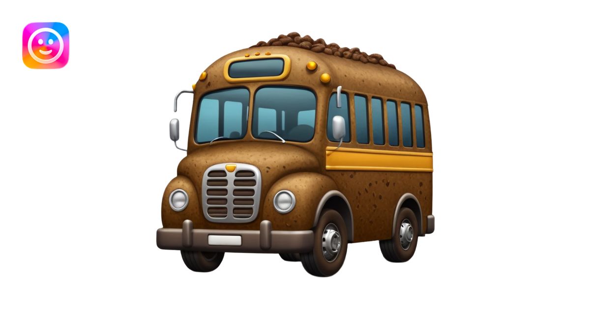 Bus made of poop emoji | AI Emoji Generator