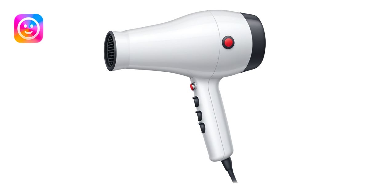 all white image hair dryer emoji | AI Emoji Generator