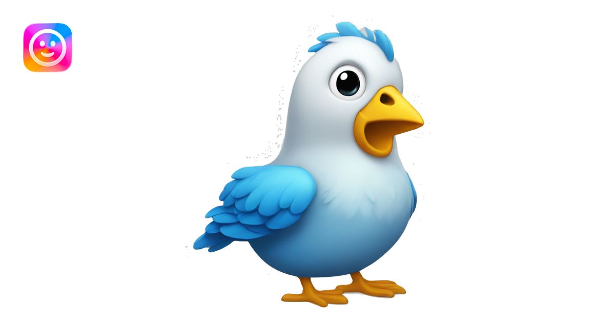 Pollito con pelo azul emoji | AI Emoji Generator