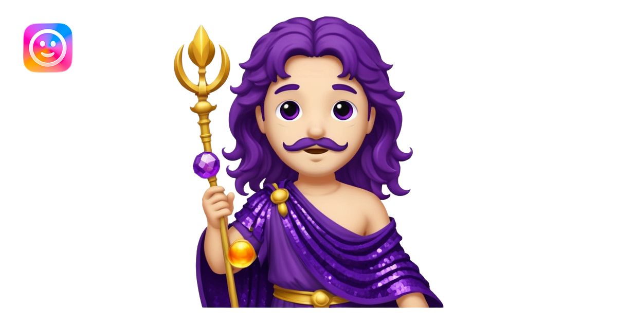 Pluto from Roman Deities with long deep purple wavy hair, deep purple ...