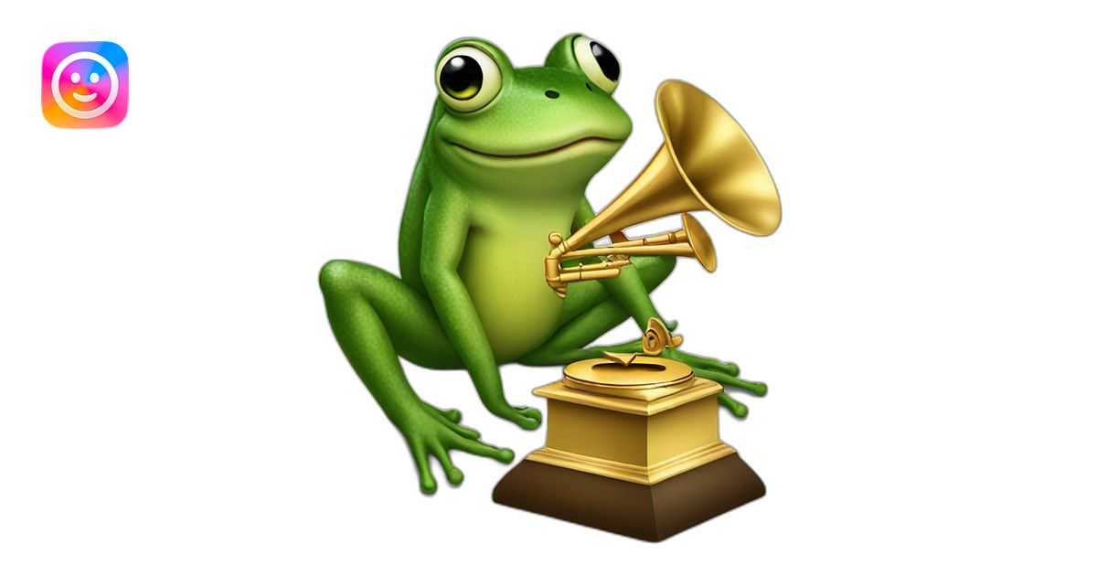 Frog winning a grammy emoji | AI Emoji Generator