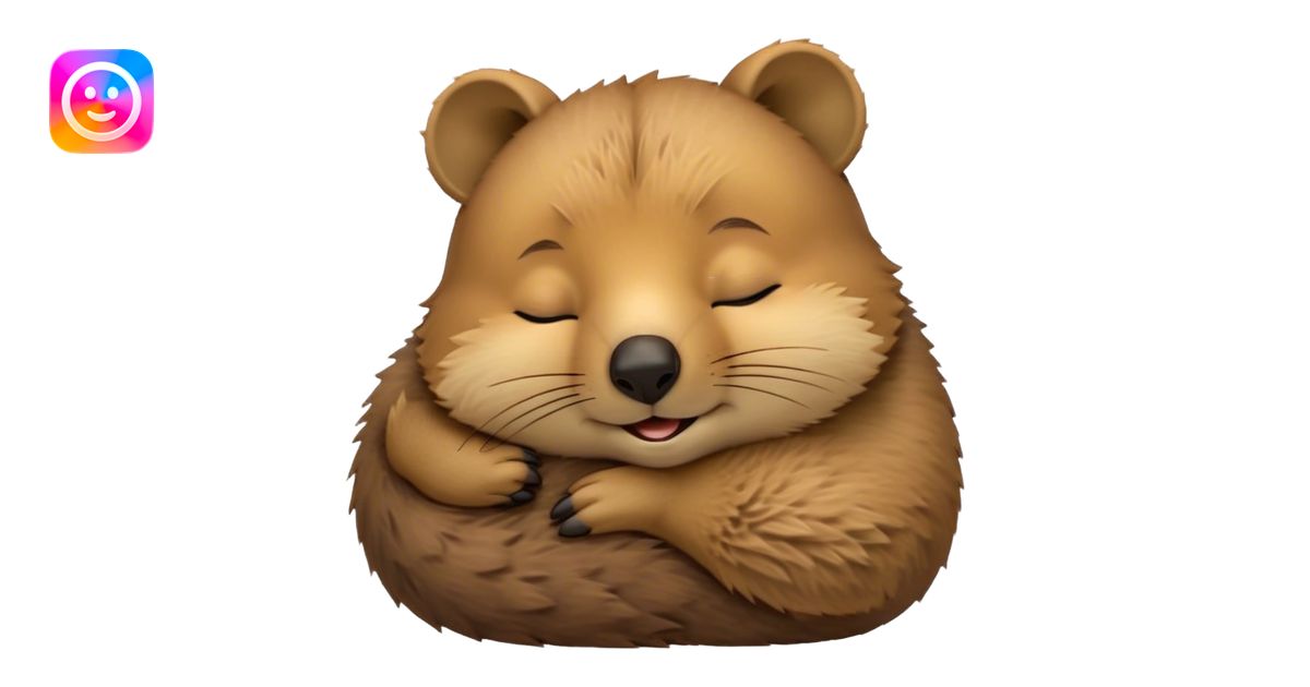 Meme-Worthy Cute Sleeping Quokka Portrait Emoji, Head resting ...