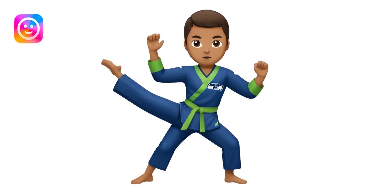 Karate Emoji with Seattle Seahawks emoji | AI Emoji Generator