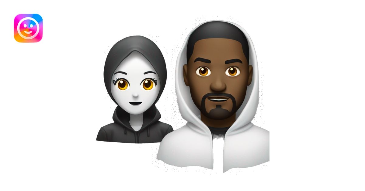 Male Ghostface and a girl ghostface emoji | AI Emoji Generator