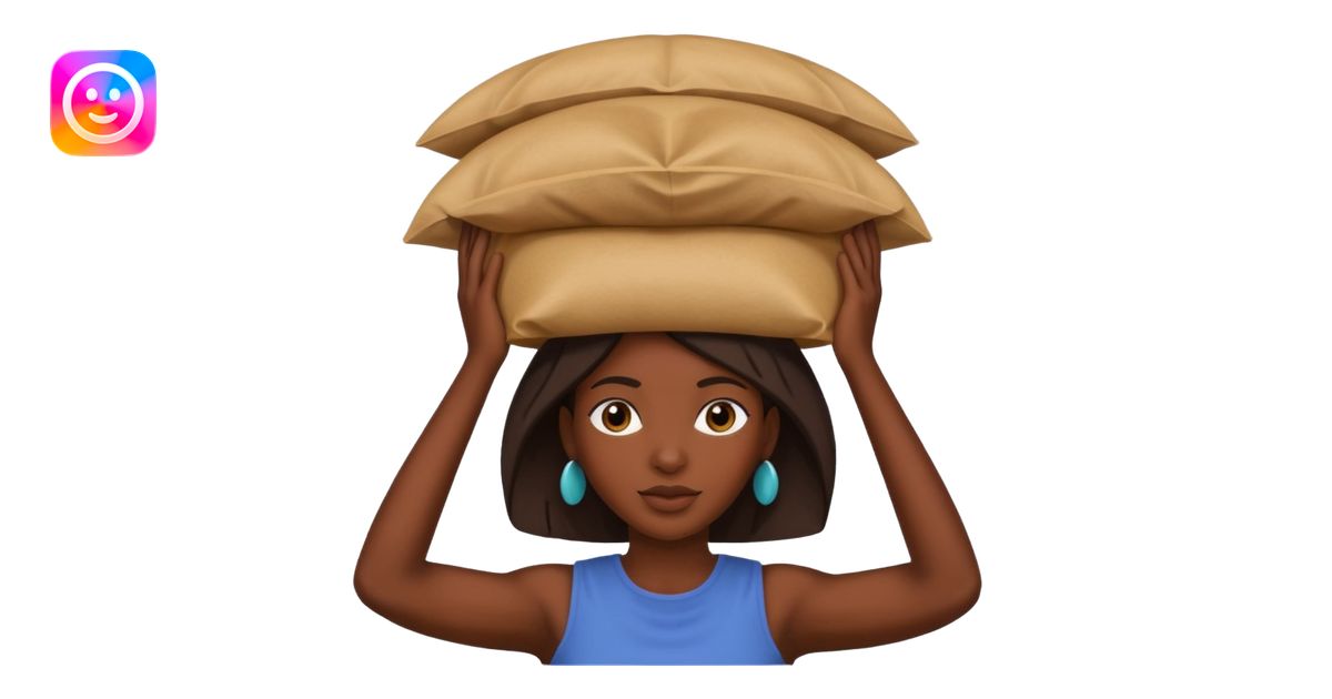 African woman carrying things on her head emoji | AI Emoji Generator