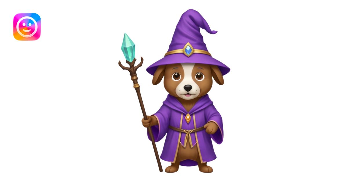 Dog wizard emoji | AI Emoji Generator