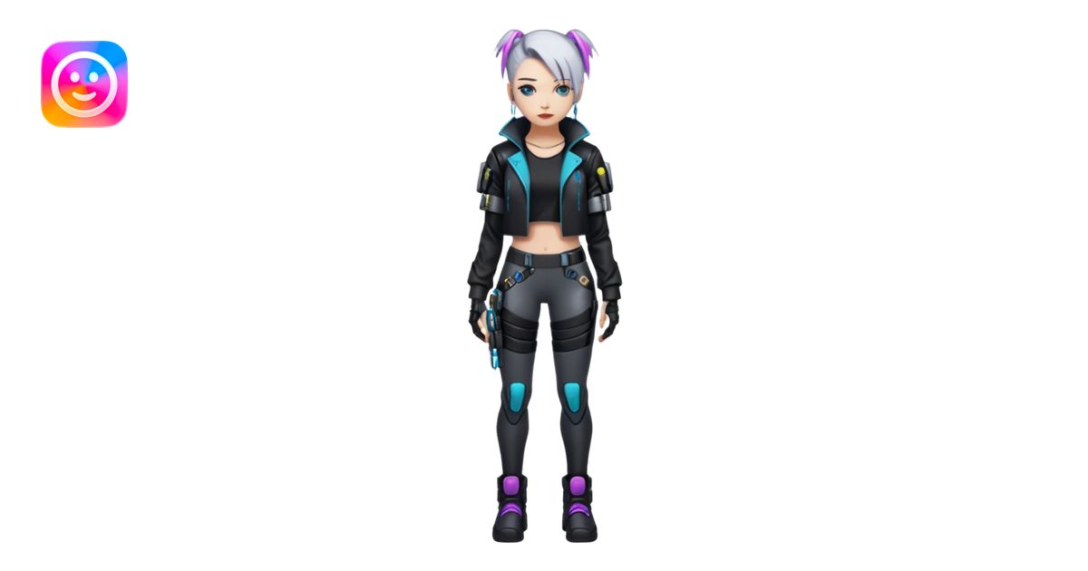 rebekka from cyberpunk edgerunners full height emoji | AI Emoji Generator