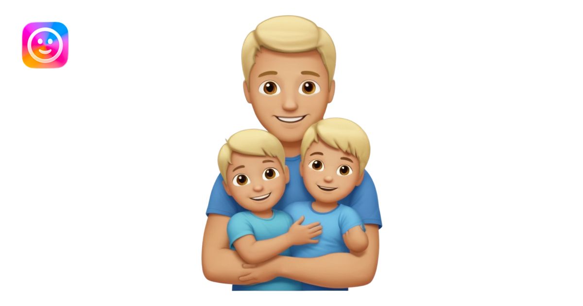 silhouette of a blond father holding a child emoji | AI Emoji Generator