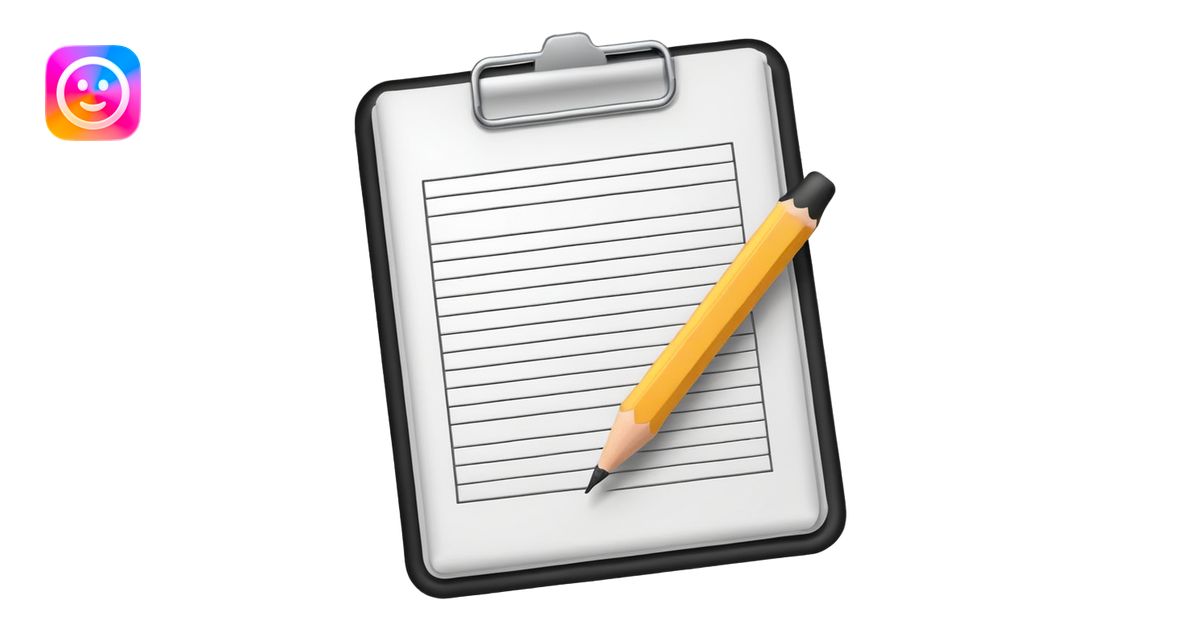 document emoji, white paper with a pencil emoji | AI Emoji Generator