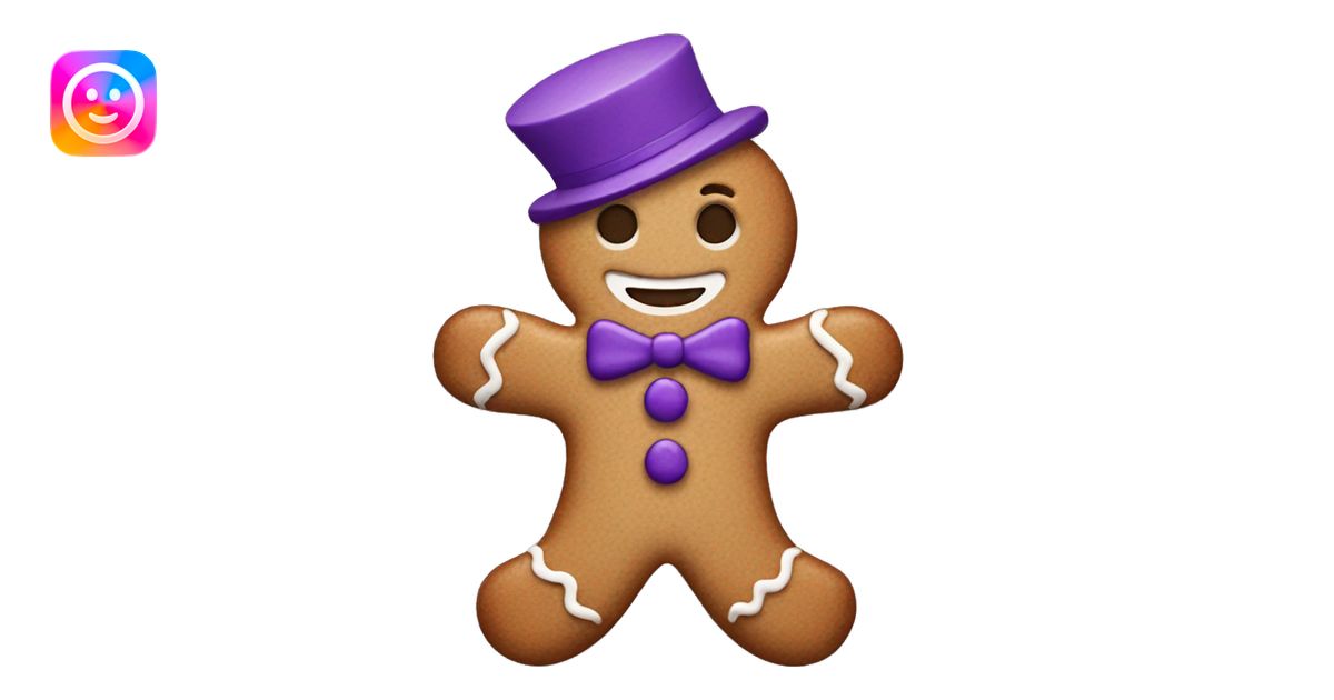 A purple gingerbread man emoji | AI Emoji Generator
