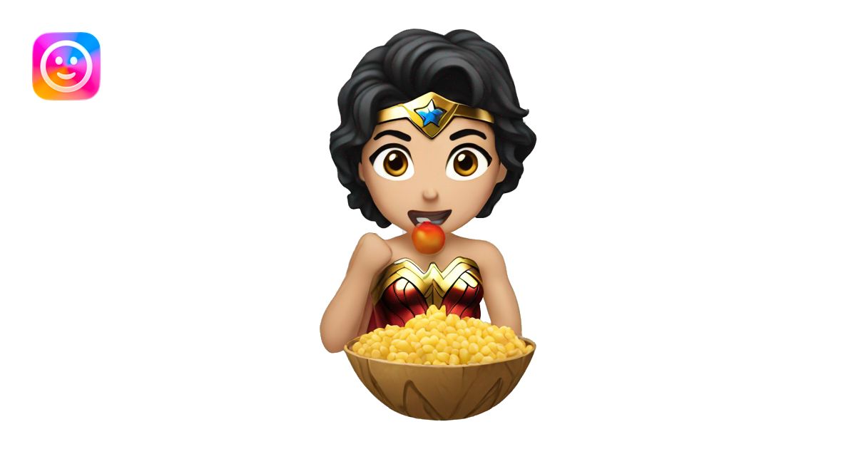 wonder woman eating emoji | AI Emoji Generator