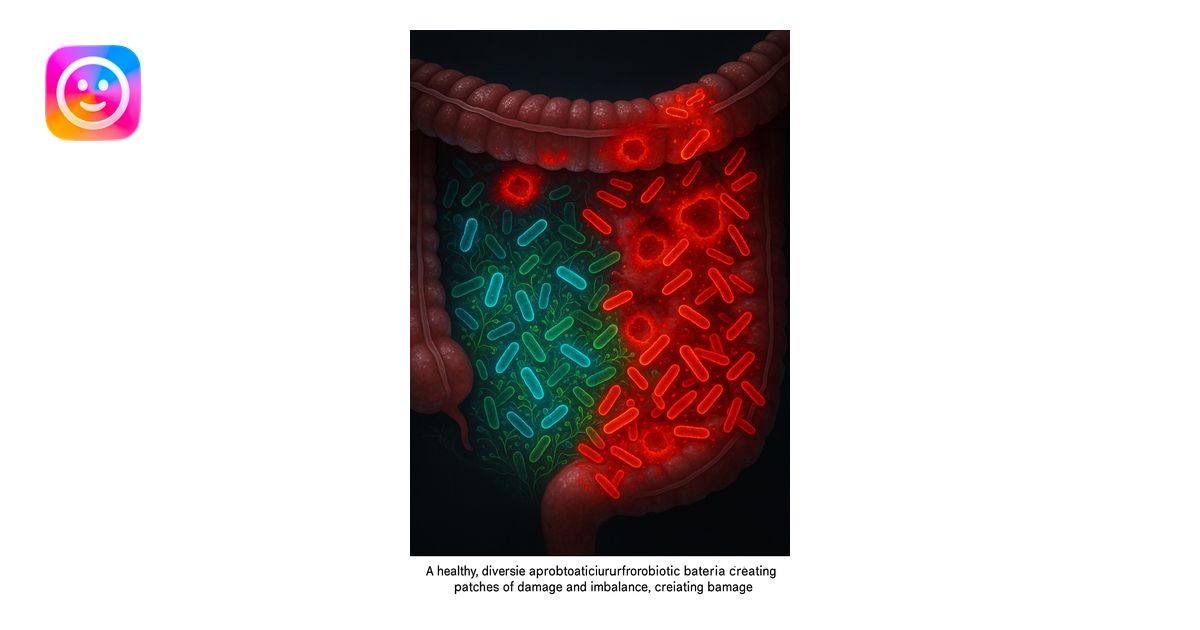 Scientific visualization of a man's intestinal lining. A healthy ...