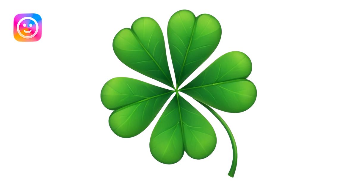 Make a Emoji of five leaf clover only not the lipstick only the 5 leaf ...