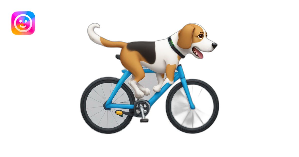 Chien sur un vélo de course emoji | AI Emoji Generator