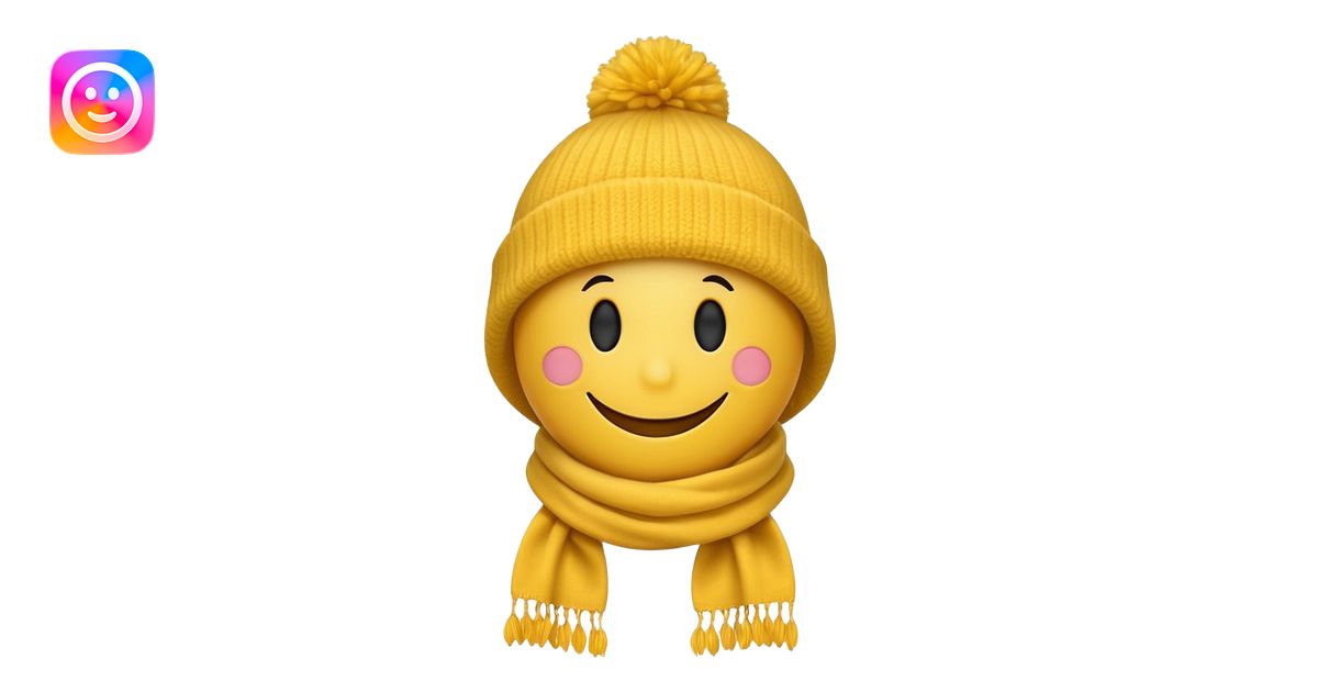 smiley face cold hat scarf emoji | AI Emoji Generator