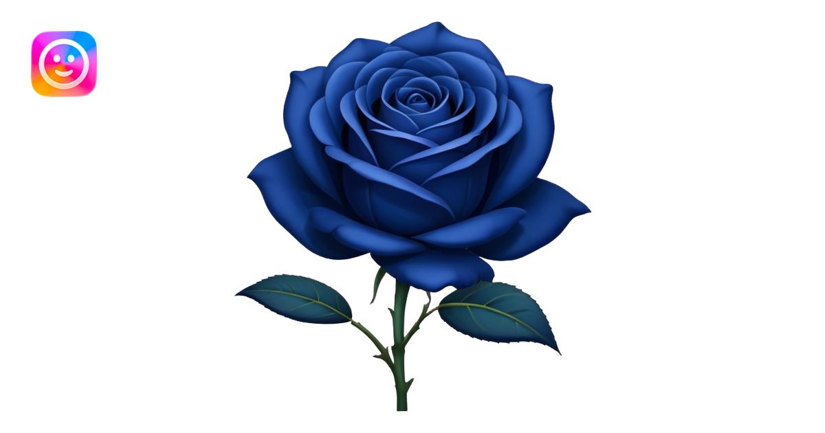 Dark Blue rose emoji | AI Emoji Generator