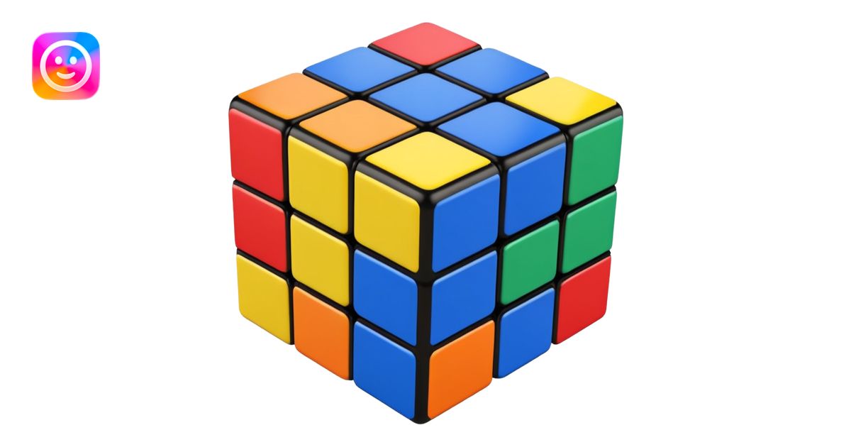 Rubik’s cube with motion lines emoji | AI Emoji Generator