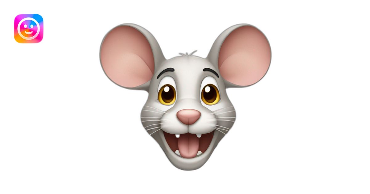jerry mouse cartoon with moustache emoji | AI Emoji Generator