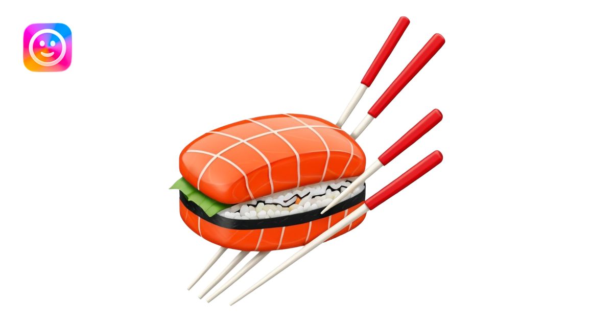 Japanese cuisine humanless avatar in minimalist emoji-style ...