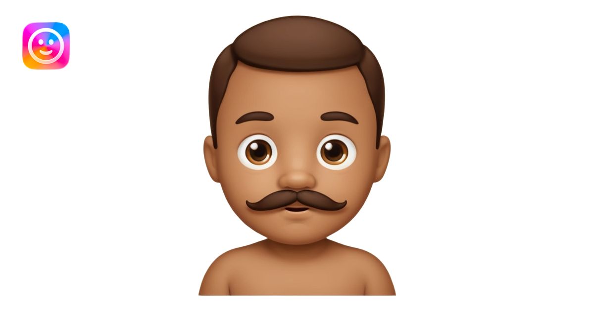little brown baby with moustach emoji | AI Emoji Generator