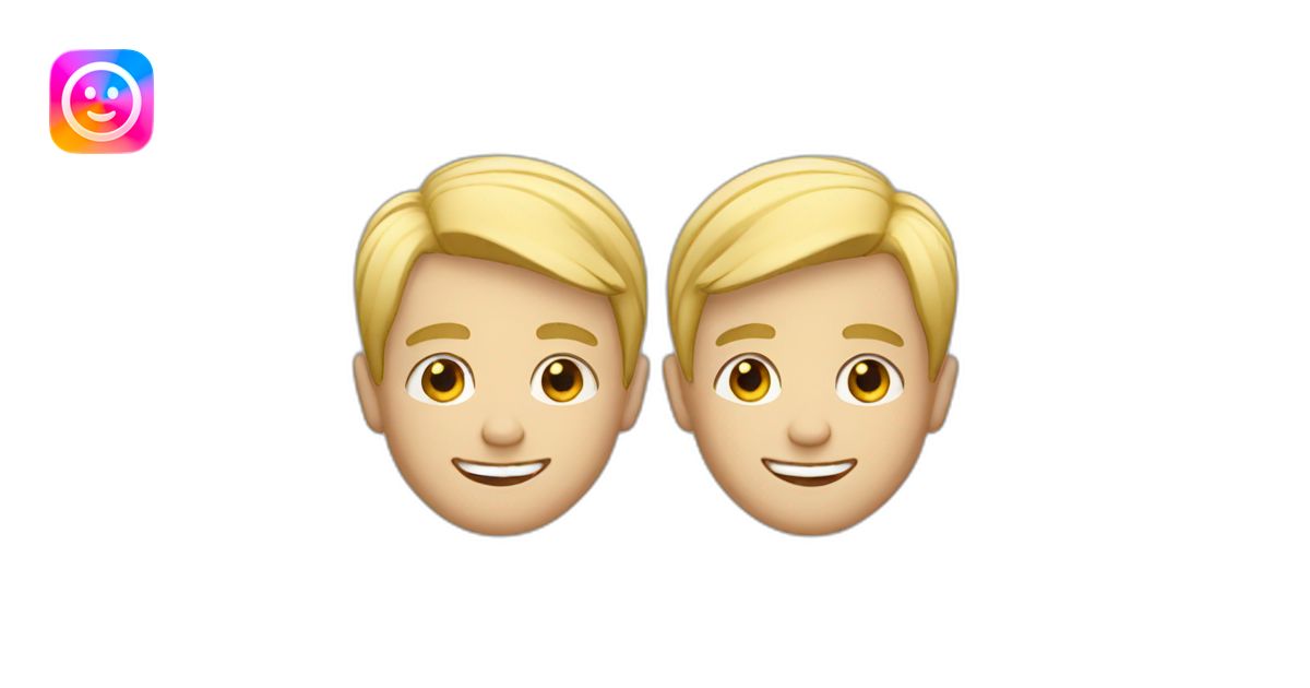 Blonde male twins looking happy emoji | AI Emoji Generator