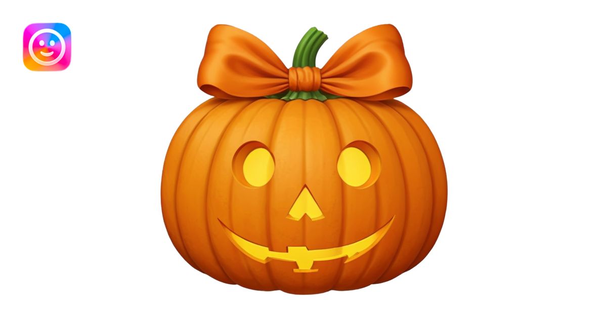 Pumpkin with bow emoji | AI Emoji Generator
